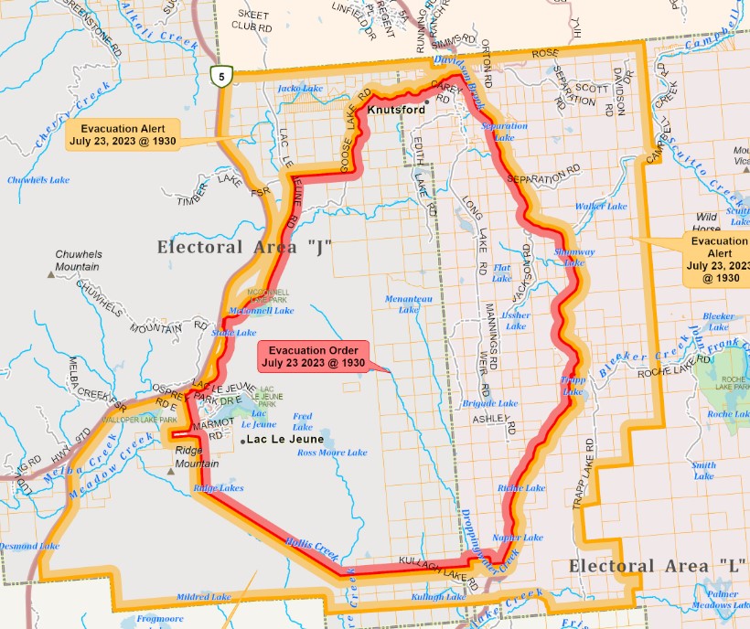 TNRD issues new evacuation orders as Ross Moore Lake fire burns out of ...
